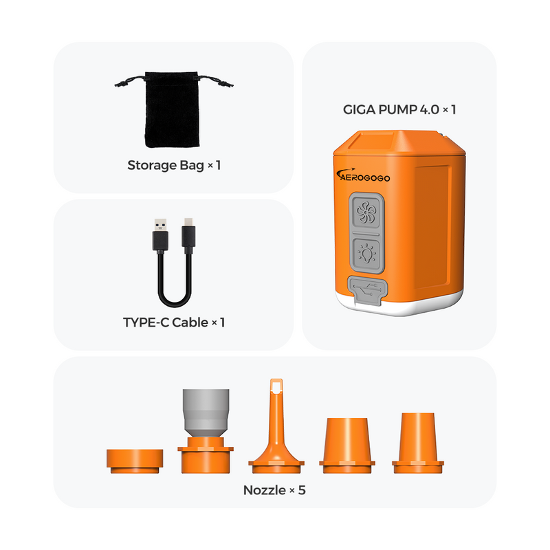 GIGA PUMP 4.0 - Ultimate 3-in-1 Air Pump for Any Adventure | Areogogo